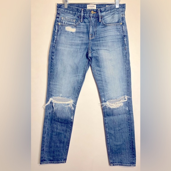 Frame Denim | Jeans | Frame Le Boy Dark Blue Jeans | Poshmark